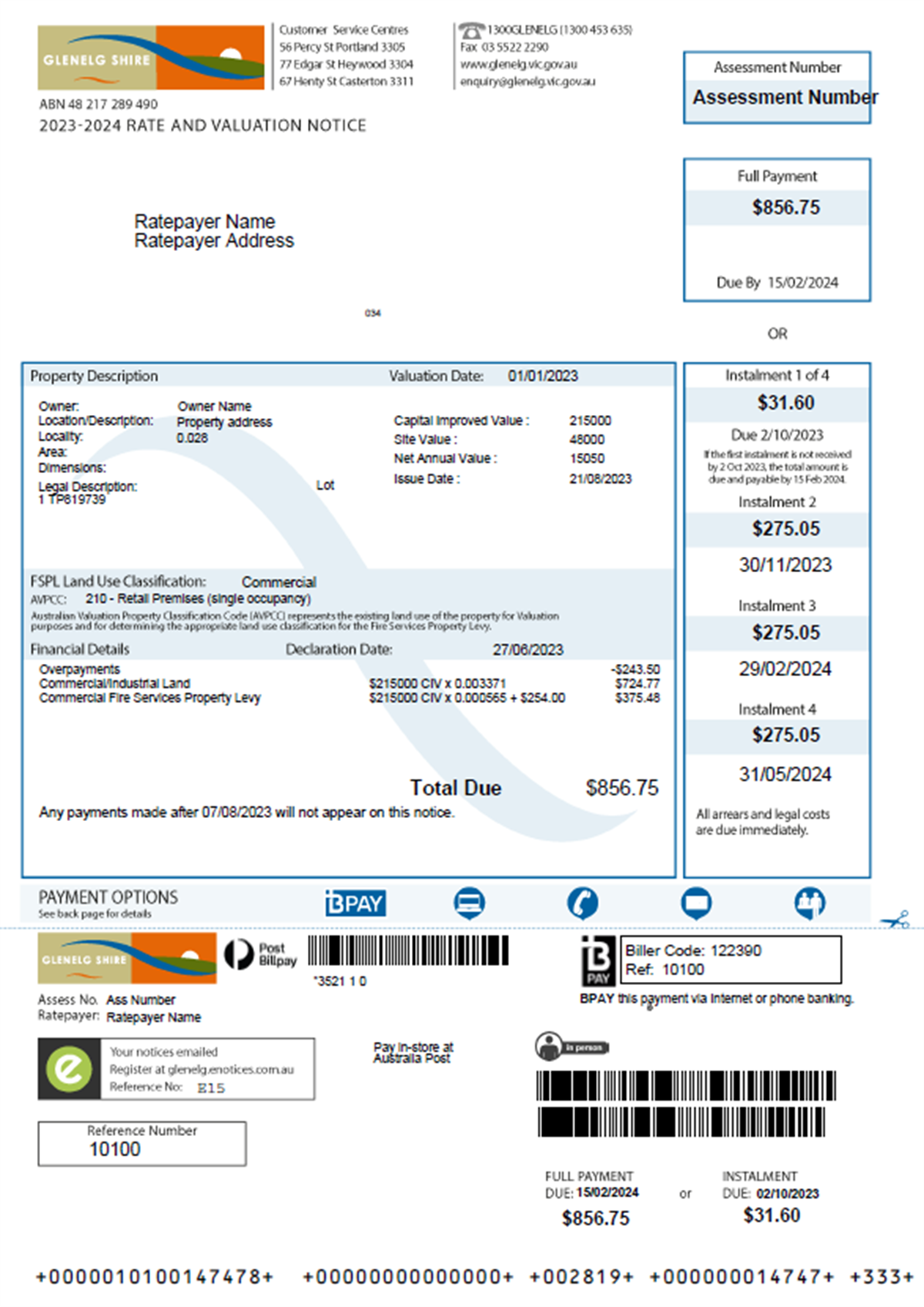 Your Rates Notice explained | Glenelg Shire Council