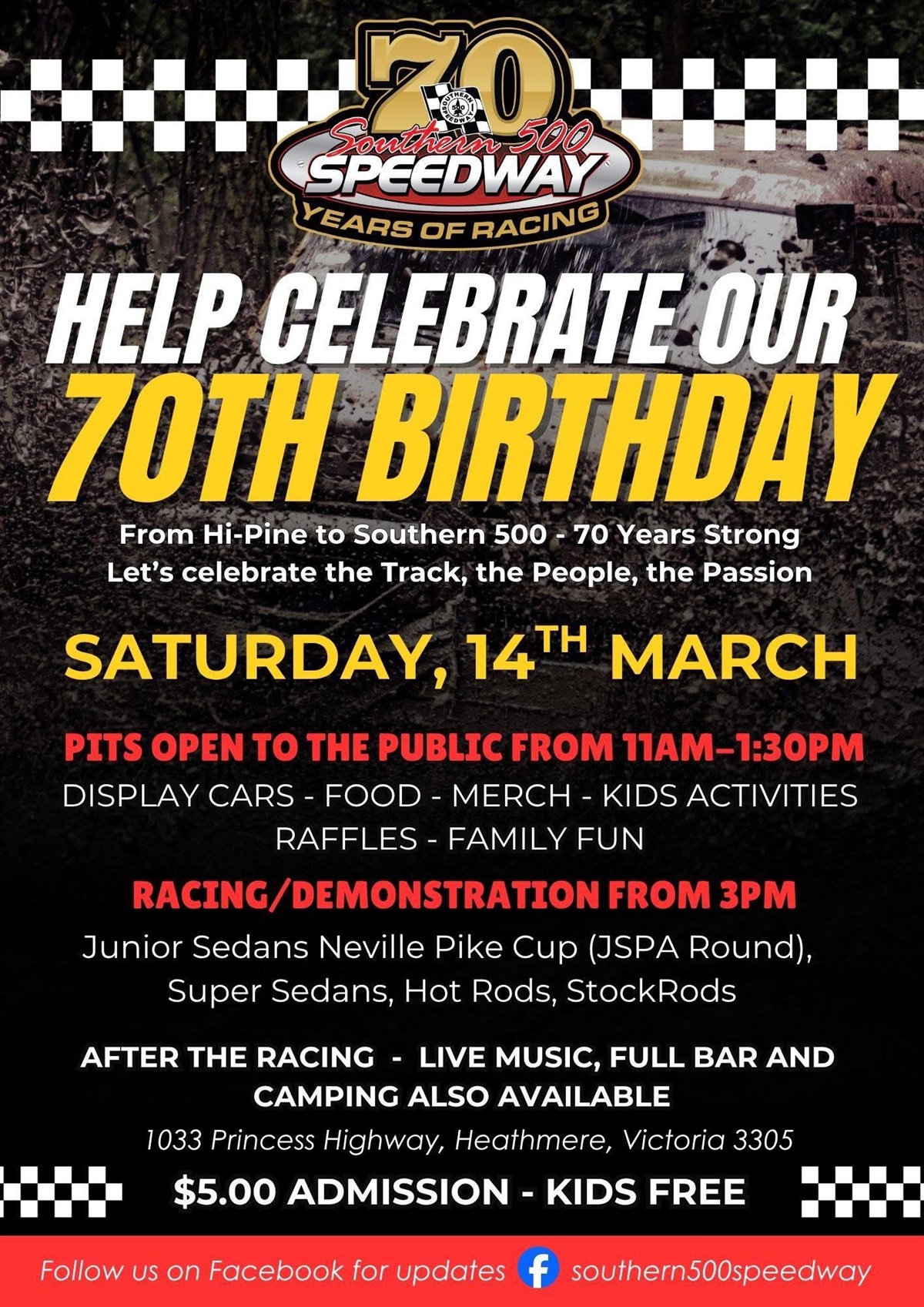 Southern 500 Speedway 70th Birthday | Glenelg Shire Council